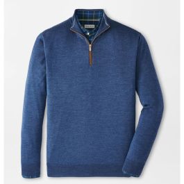 Autumn Crest Suede Trim 1/4 Zip by Peter Millar