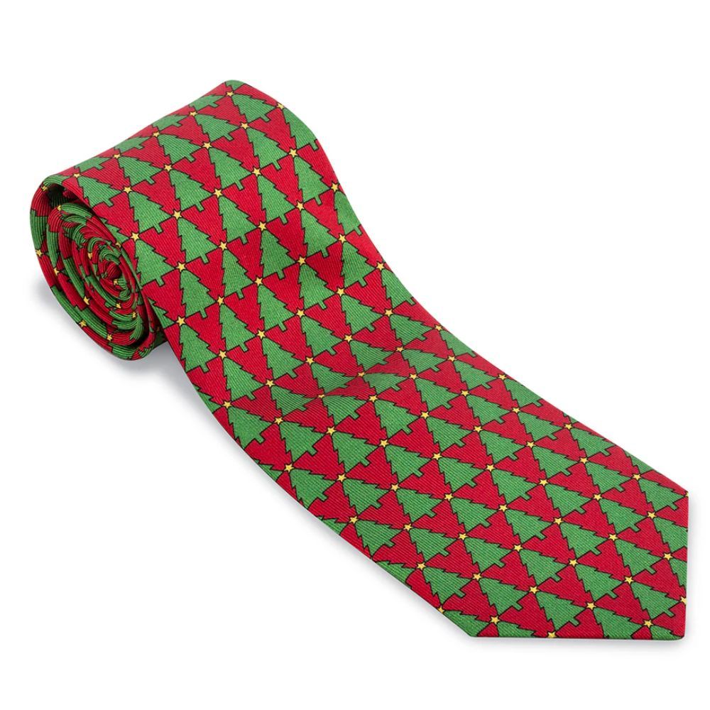 Red Christmas Tree Tie by Hanauer